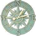 Amazon.com: Whitehall Products Compass Rose Clock, Bronze Verdi : Home ...