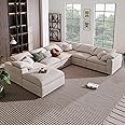 Amazon.com: Eafurn Oversized Modular Sectional Sofa with Movable Ottoman, Convertible L-Shaped ...
