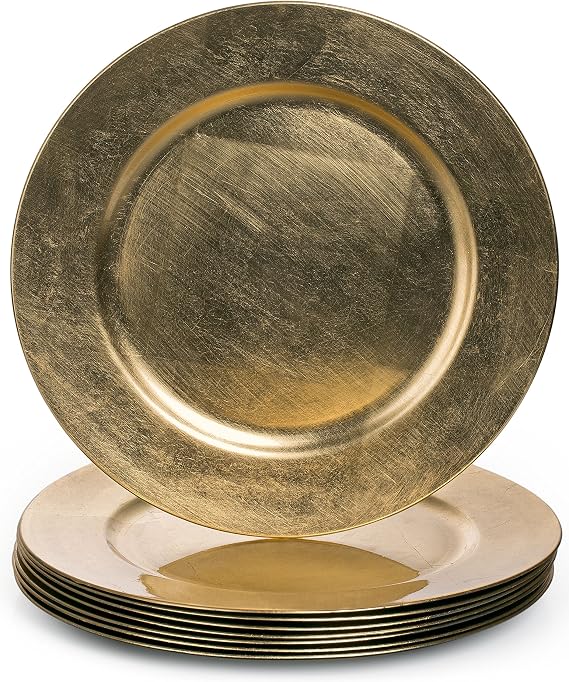 8 Piece Gold Charger Plate Set Amazon co uk Kitchen Home 8 Piece Gold Charger Plate Set Amazon co uk Kitchen Home