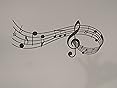 Amazon.com: Music Notes Notation Band Wall Sticker Decal, AUHOKY ...