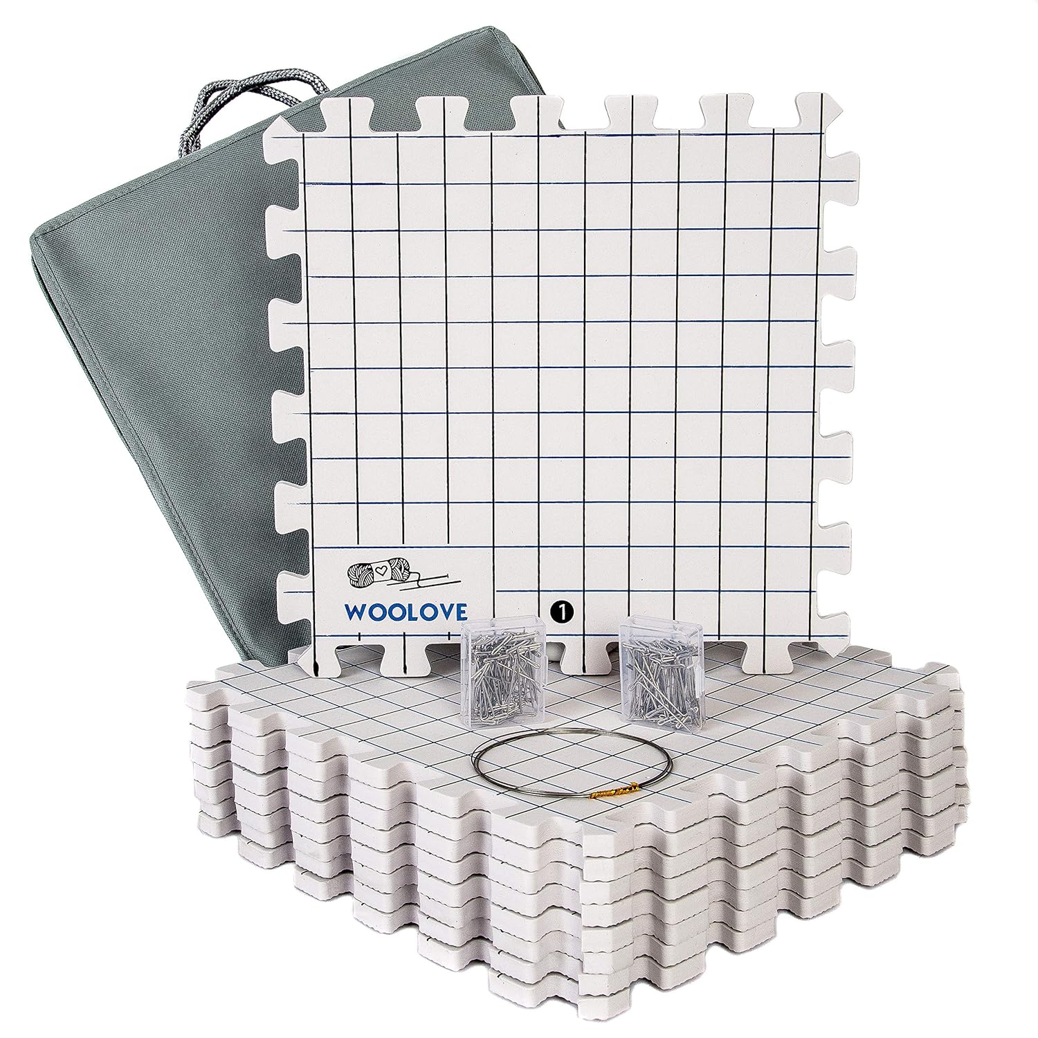 Blocking Mats for Wet and Steam Blocking by Woolove - Set of 9 Marked ...
