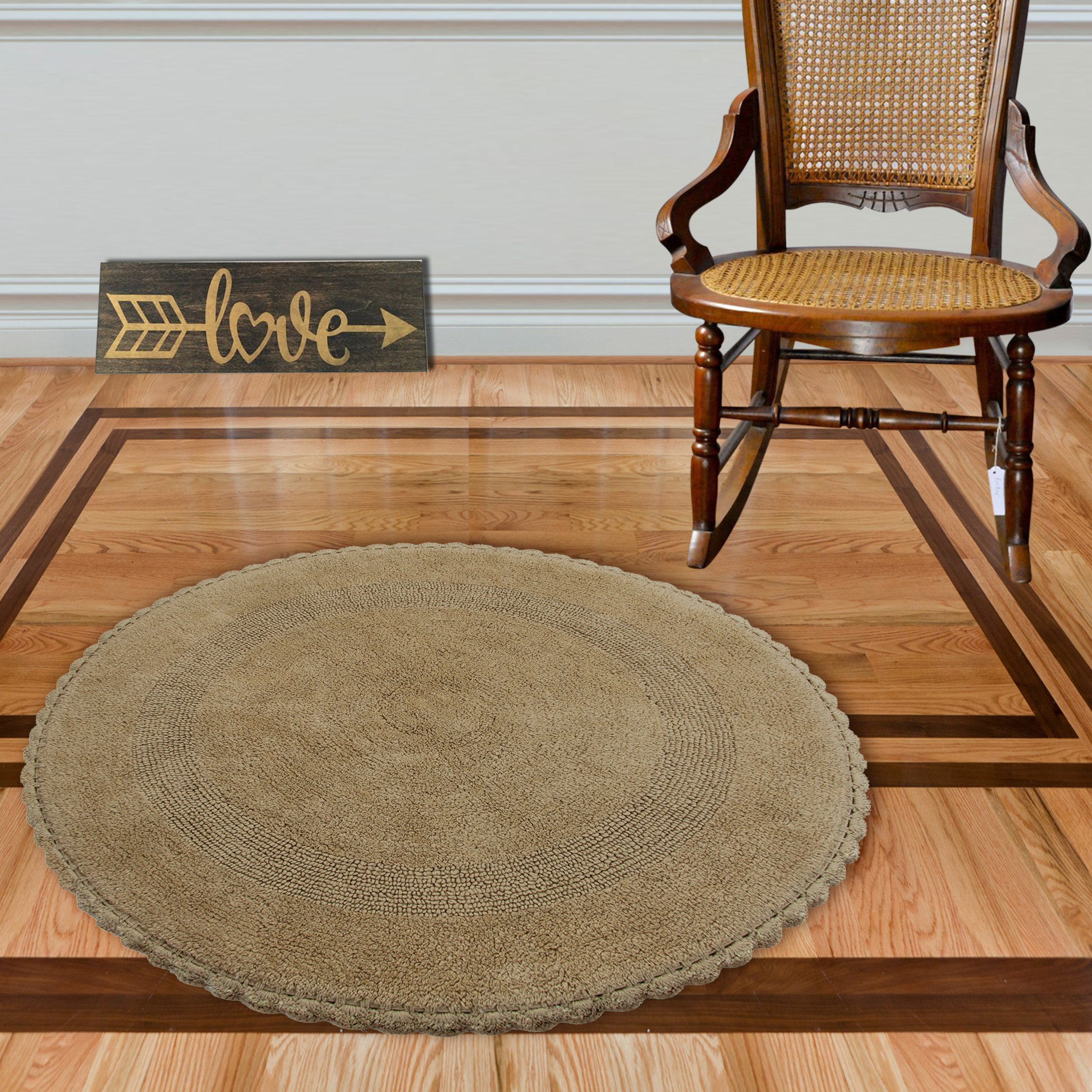 Saffron Fabs Bath Rug 100% Soft Cotton 36 Inch Round, Reversible ...