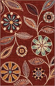 Amazon.com: Maples Rugs Reggie Floral Kitchen Rugs Non Skid Accent Area ...