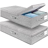 Amazon.com: Hoyula Deep Under Bed Storage Container, 2 Pack 10" High 31 ...