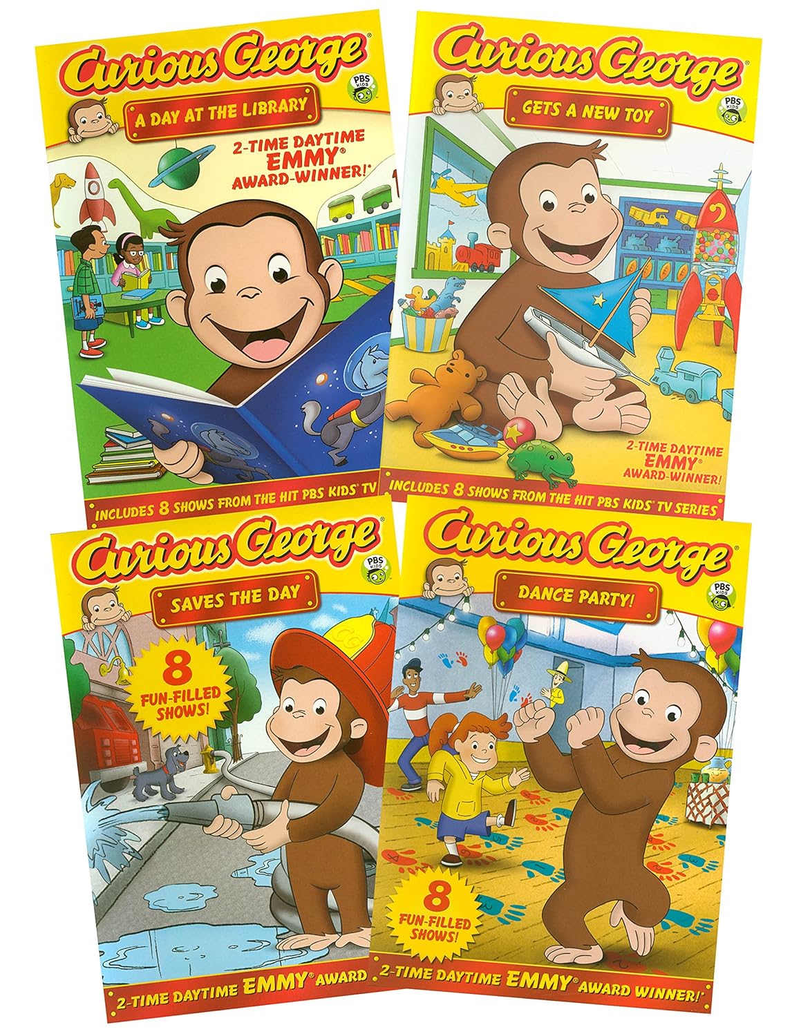 Amazon.com: Curious George Collection # 4 (A Day at the Library! / Gets ...