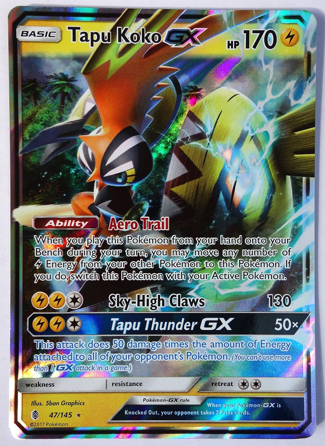 Tapu Koko-GX - 47/145 - Ultra Rare - Sun & Moon: Guardians Rising ...
