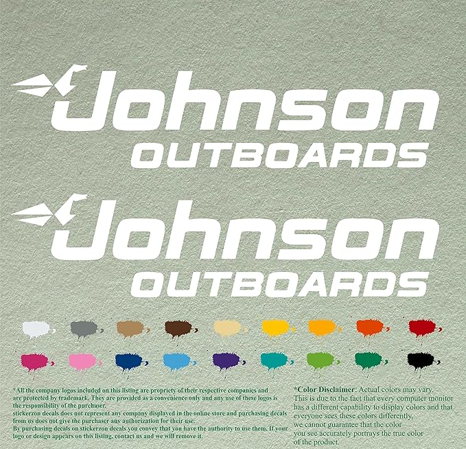 Amazon.com: Pair Johnson outboards Decals Vinyl Stickers Vinyl Stickers ...