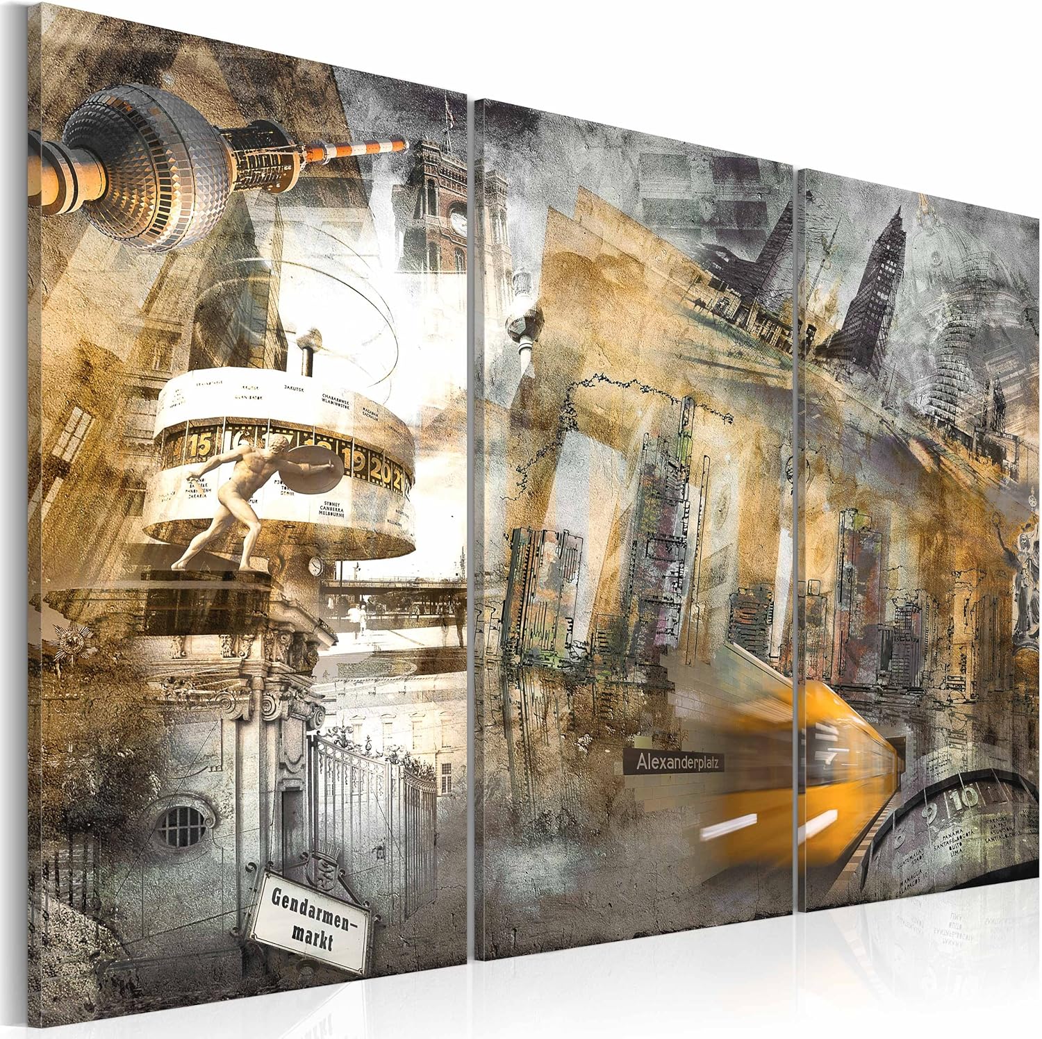 murando - Bilder Berlin 135x90 cm Vlies Leinwandbild 3 Teilig Kunstdruck modern Wandbilder XXL ...