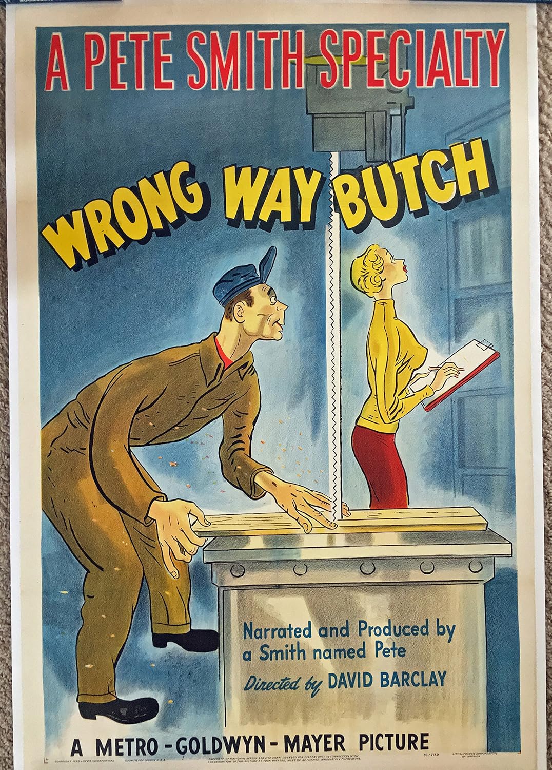 WRONG WAY BUTCH (1950 short subject) Pete Smith Specialty an original ...