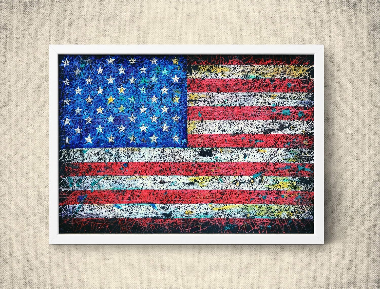 Amazon.com: American Hand painted Flag: Handmade