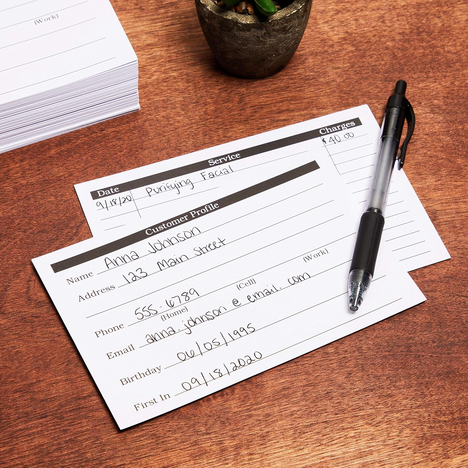 Client Profile Cards for Businesses and Stores (15.2 x 10.2 Inches ...
