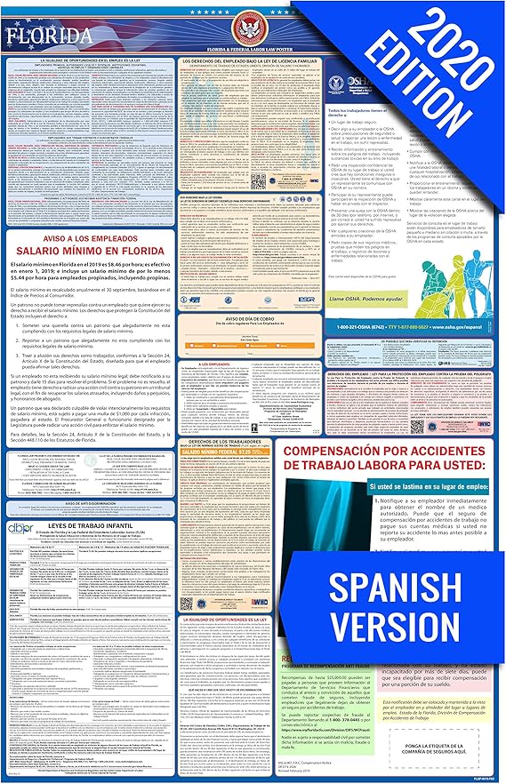 Amazon.com : FL Labor Law Poster, 2020 Edition - State, Federal and ...