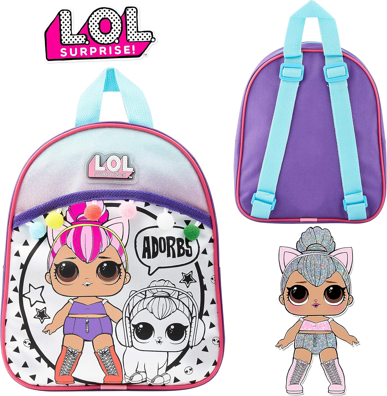 L.O.L. Surprise! Colour Your Own Backpack For Girls, Featuring Lol doll ...