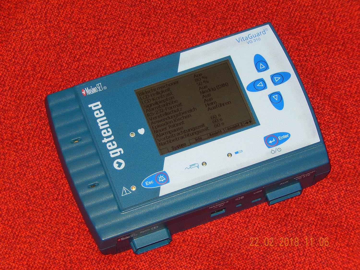 GETEMED VitaGuard® VG310 Pulsoximeter, Patientenmonitor von 0-7 Jahre ...