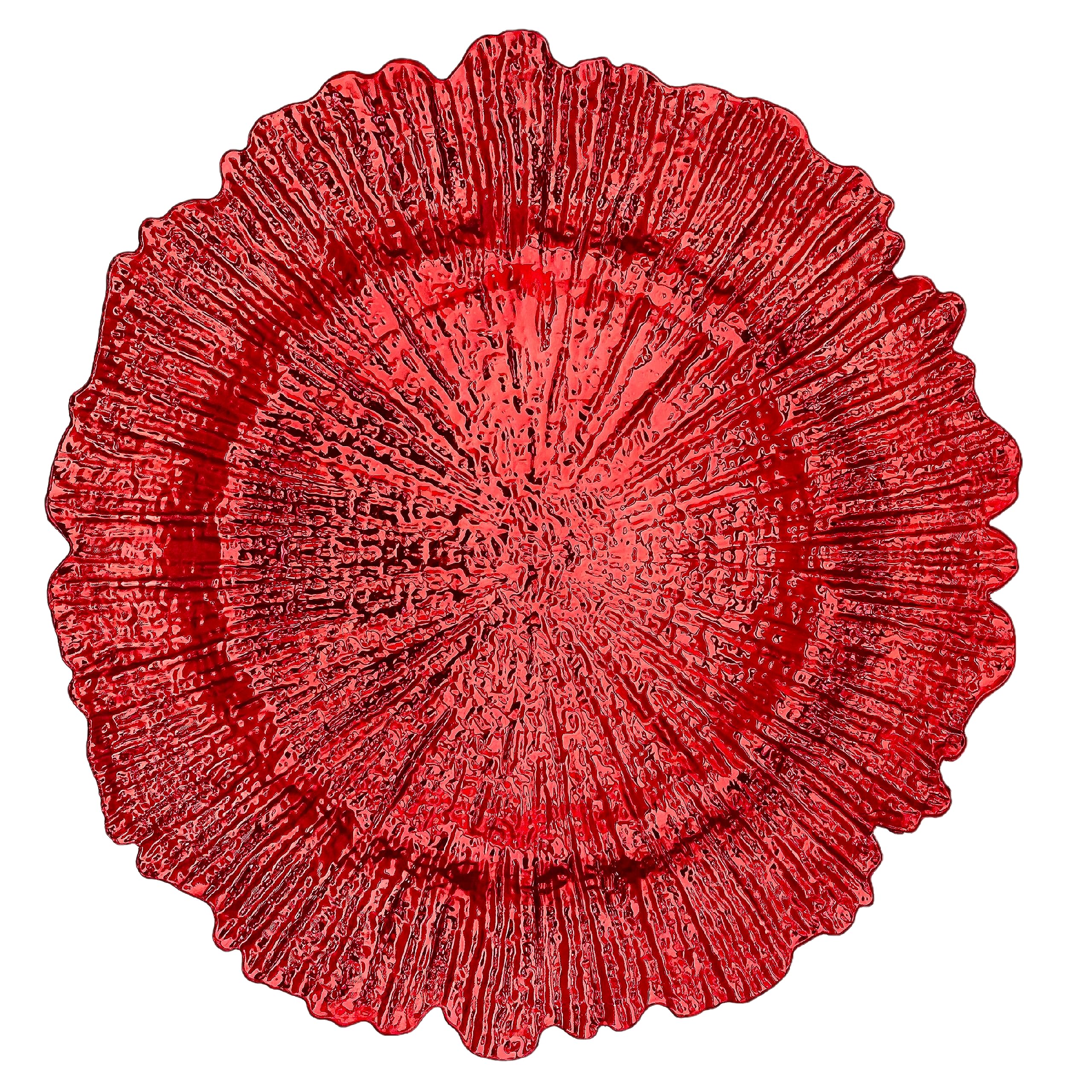 Henilosson 13 inch Red Charger Plates,Round Plastic Reef Plate Chargers ...