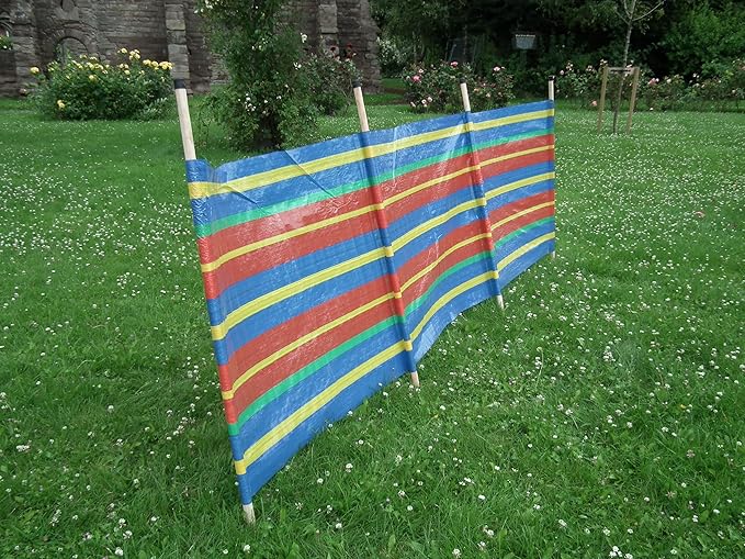 4 Pole 3 Section Outdoor Garden Beach Holiday Camping Windbreaker Wind ...