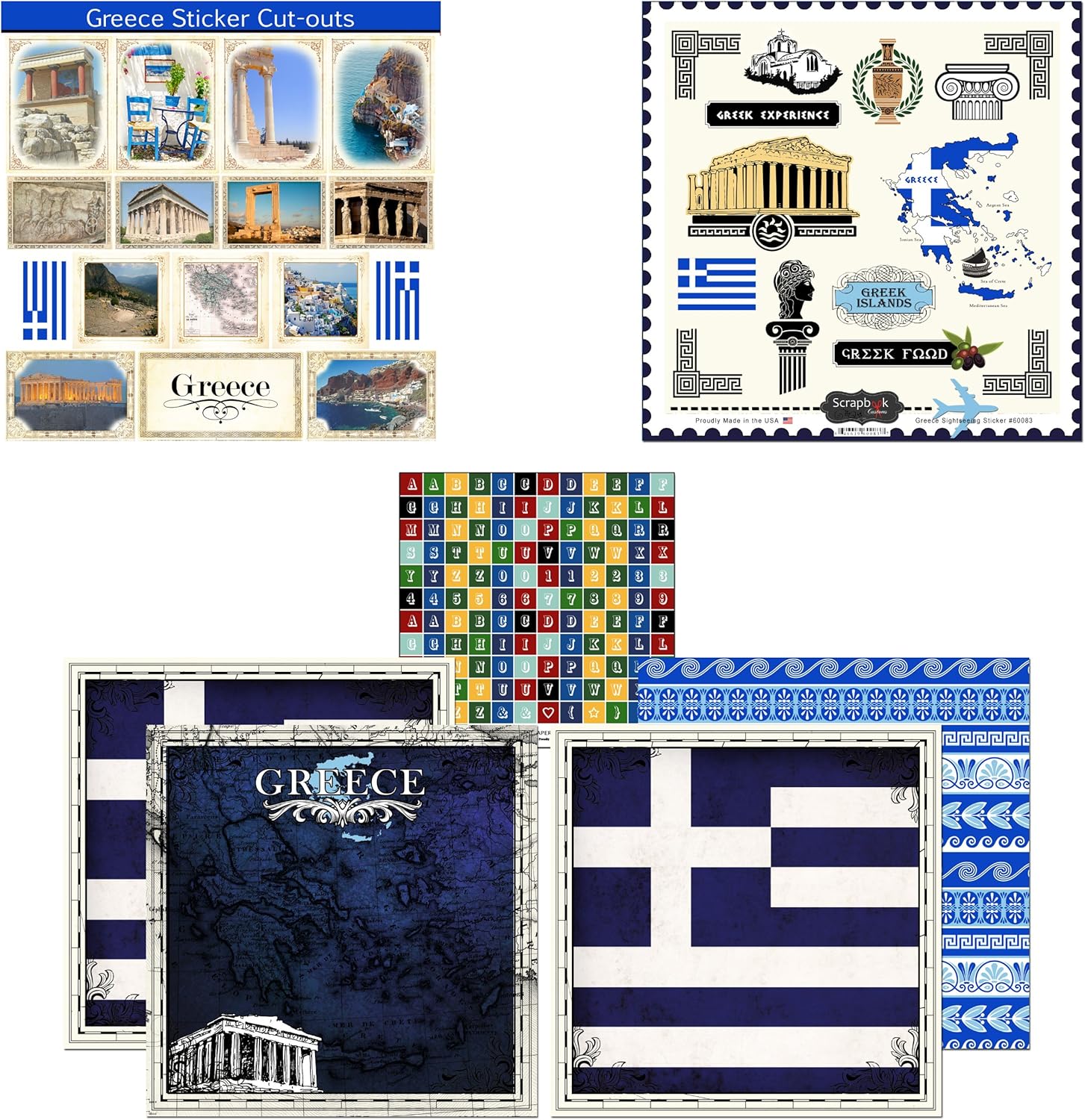 Scrapbook Customs Themed Paper and Stickers Scrapbook Kit, Greece ...
