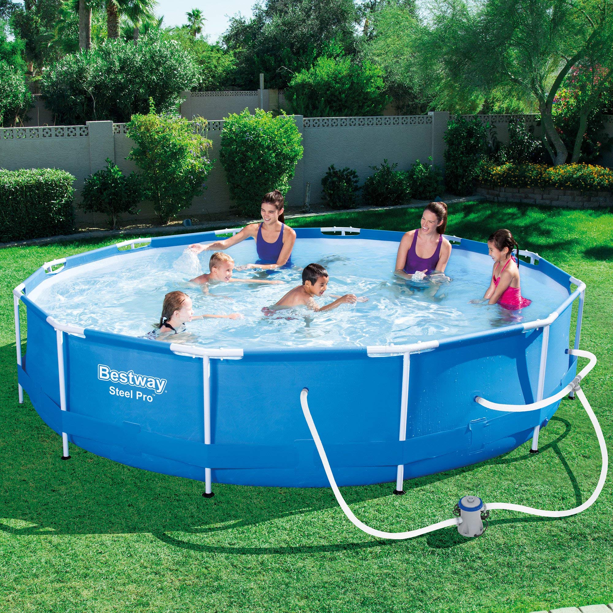 Bestway Steel Pro 12 X 30 Inch Frame Above Ground Swimming Pool With bestway-steel-pro-12-x-30-inch-frame-above-ground-swimming-pool-with
