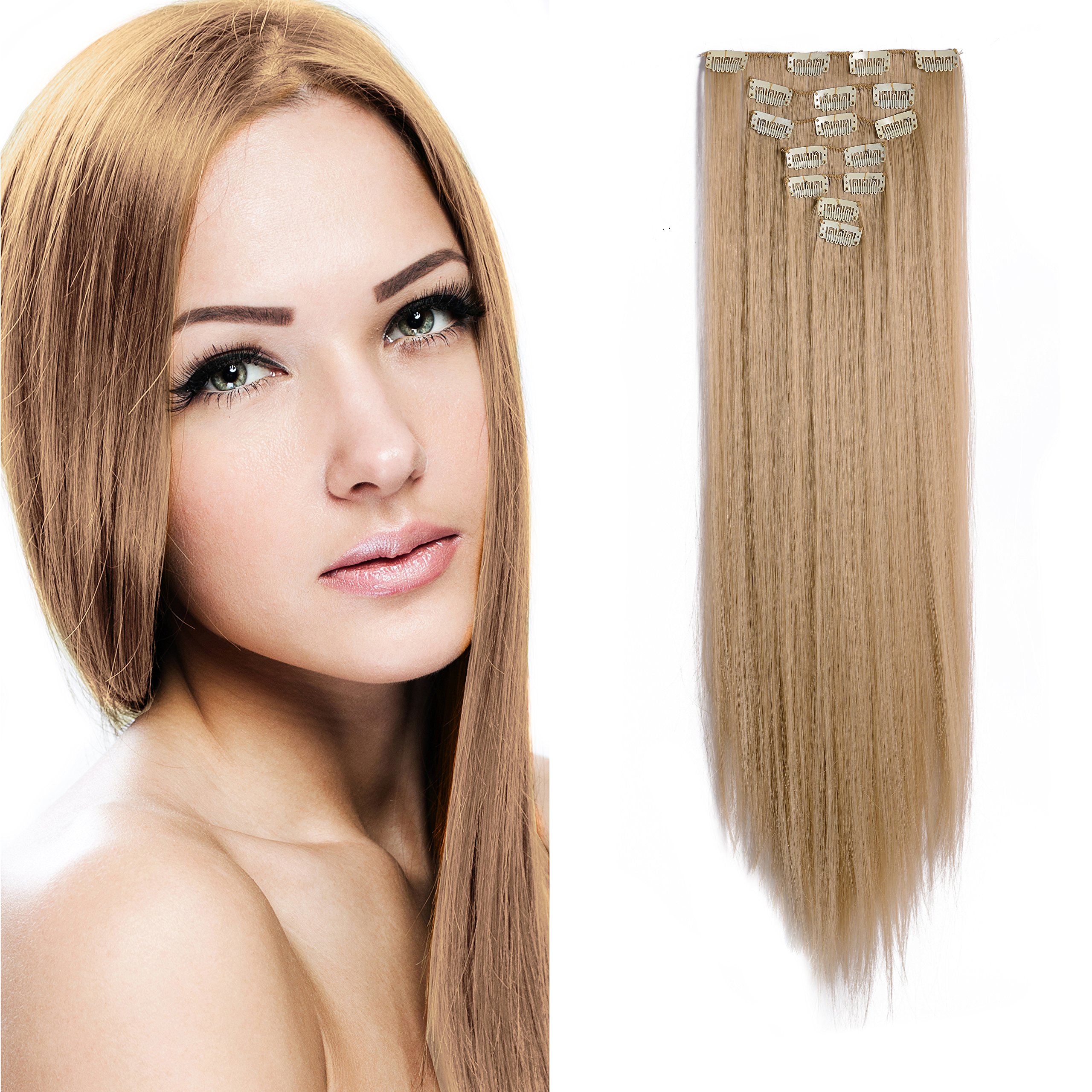 Dreadlock Extensions Clip In OneDor 24-Inch Straight - 7-Piece Full ...