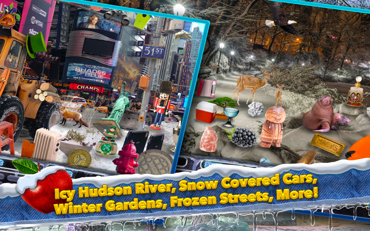 Hidden Objects New York City Winter Time – Seek & Find Object Puzzle ...