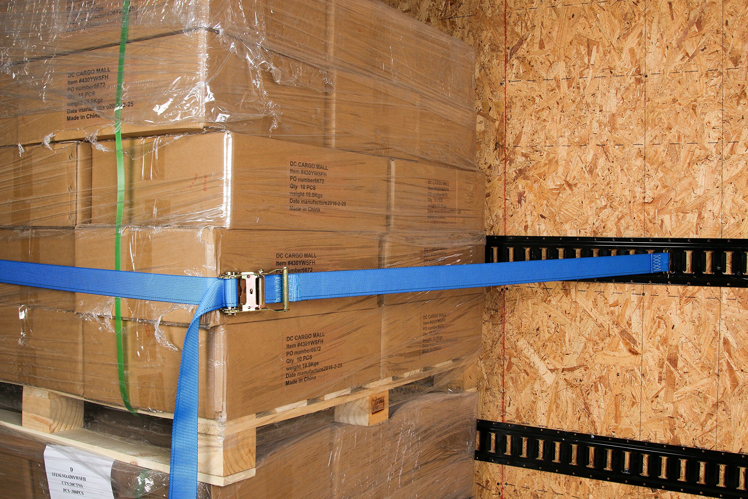 Four 8-ft E Track Tie-Down Rail, Powder-Coated Steel ETrack TieDowns ...