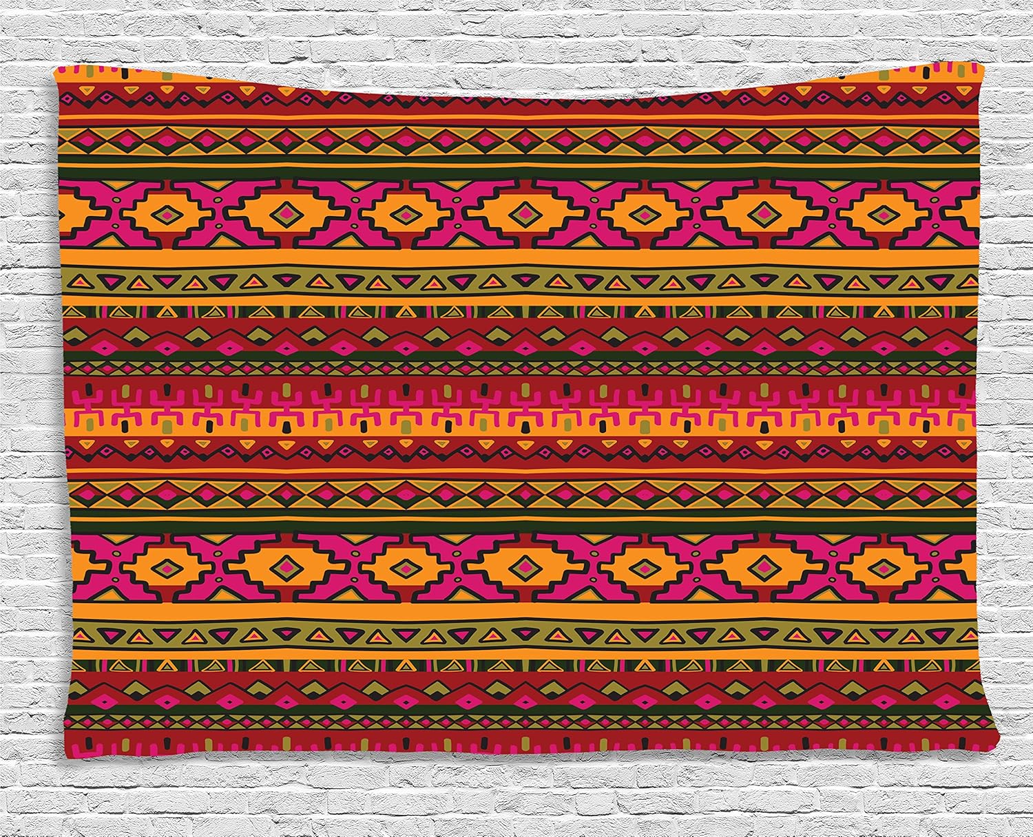 Amazon.com: Lunarable Aztec Tapestry, South American Abstract Borders ...