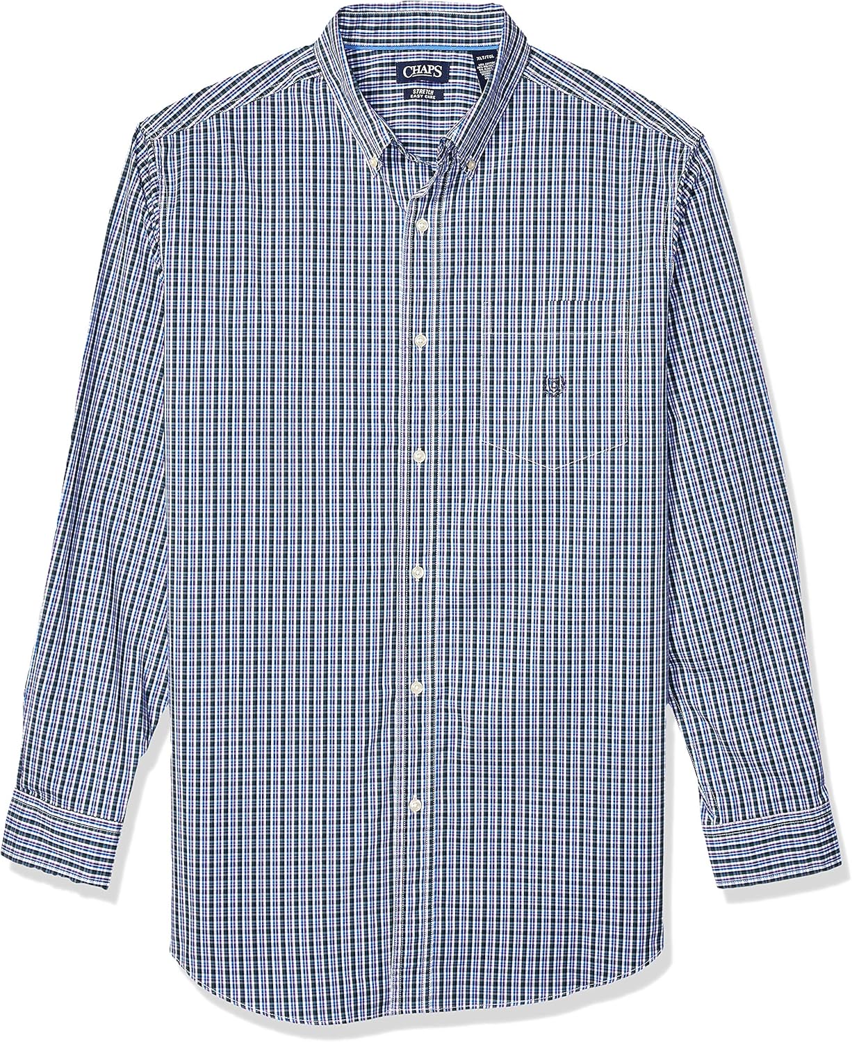 Amazon.com: Chaps Men's Big and Tall Classic Fit Long Sleeve Stretch ...
