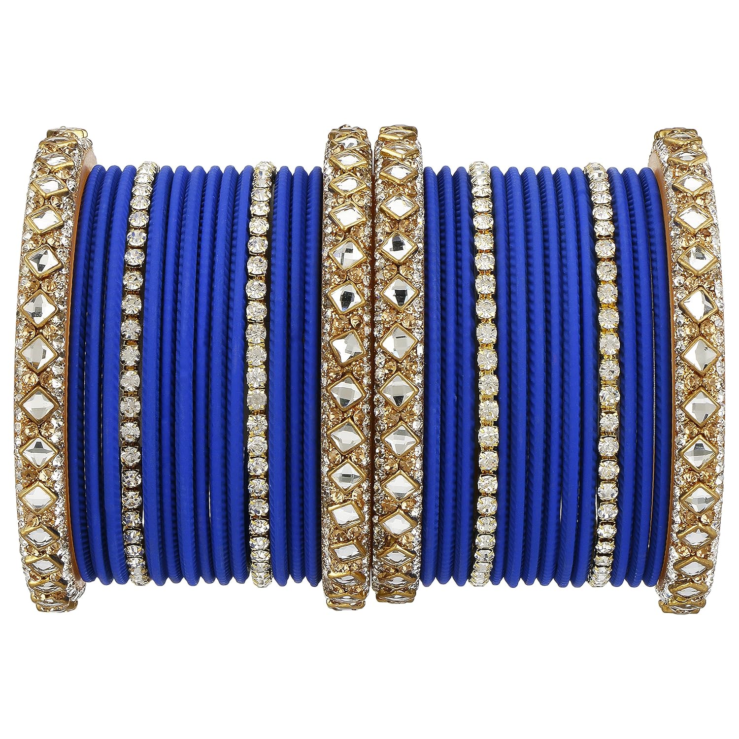 Buy iJewel Art™ Beautiful Royal Blue Coloured Bangle Set For Girls ...