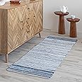 Amazon.com: HOMEMONDE Denim Rag Runner Rug 2' x 6' Recycled Soft Cotton ...