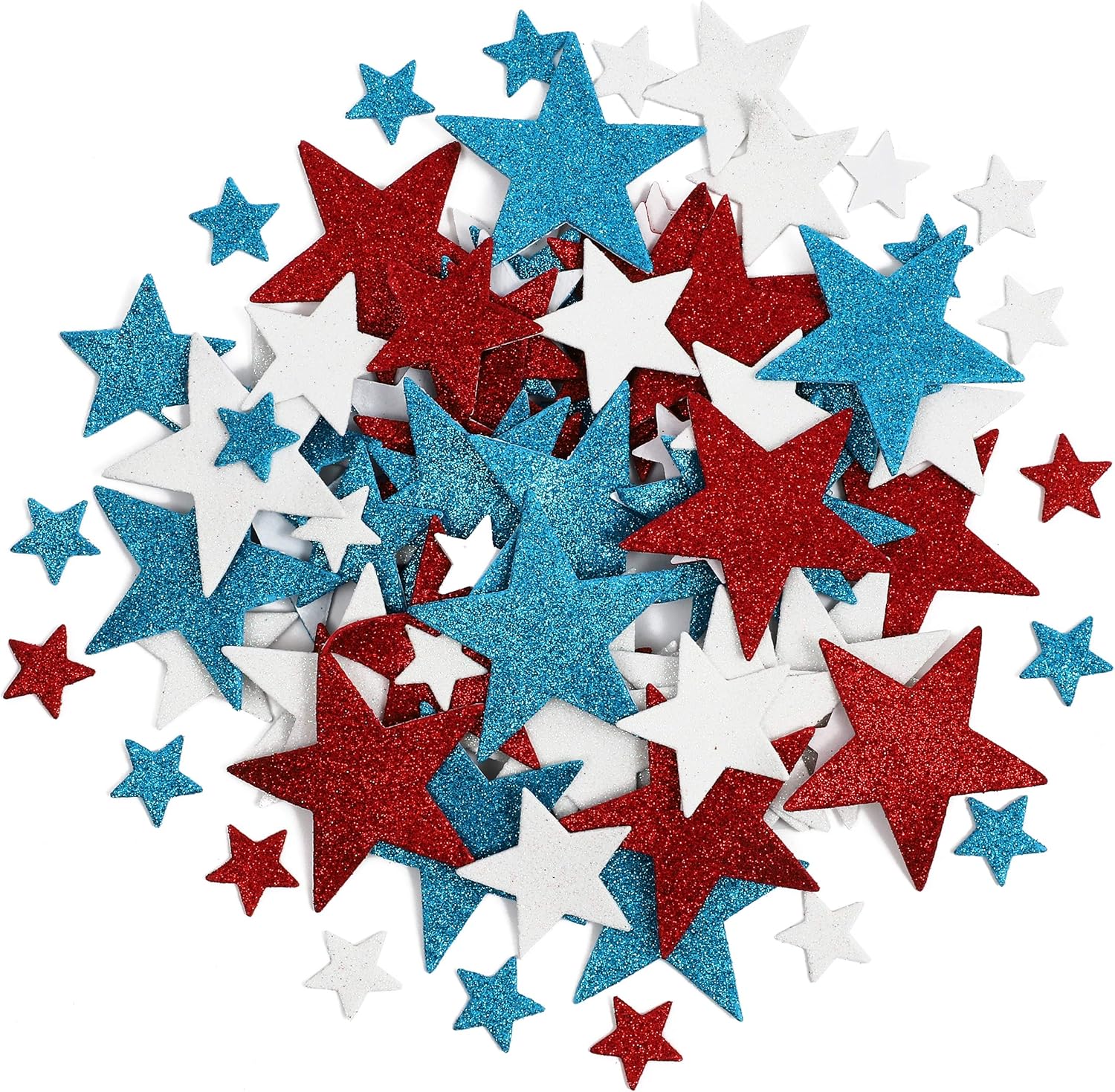 Amazon.com: Foam Star Glitter Stickers for 4th of July Arts and Crafts ...