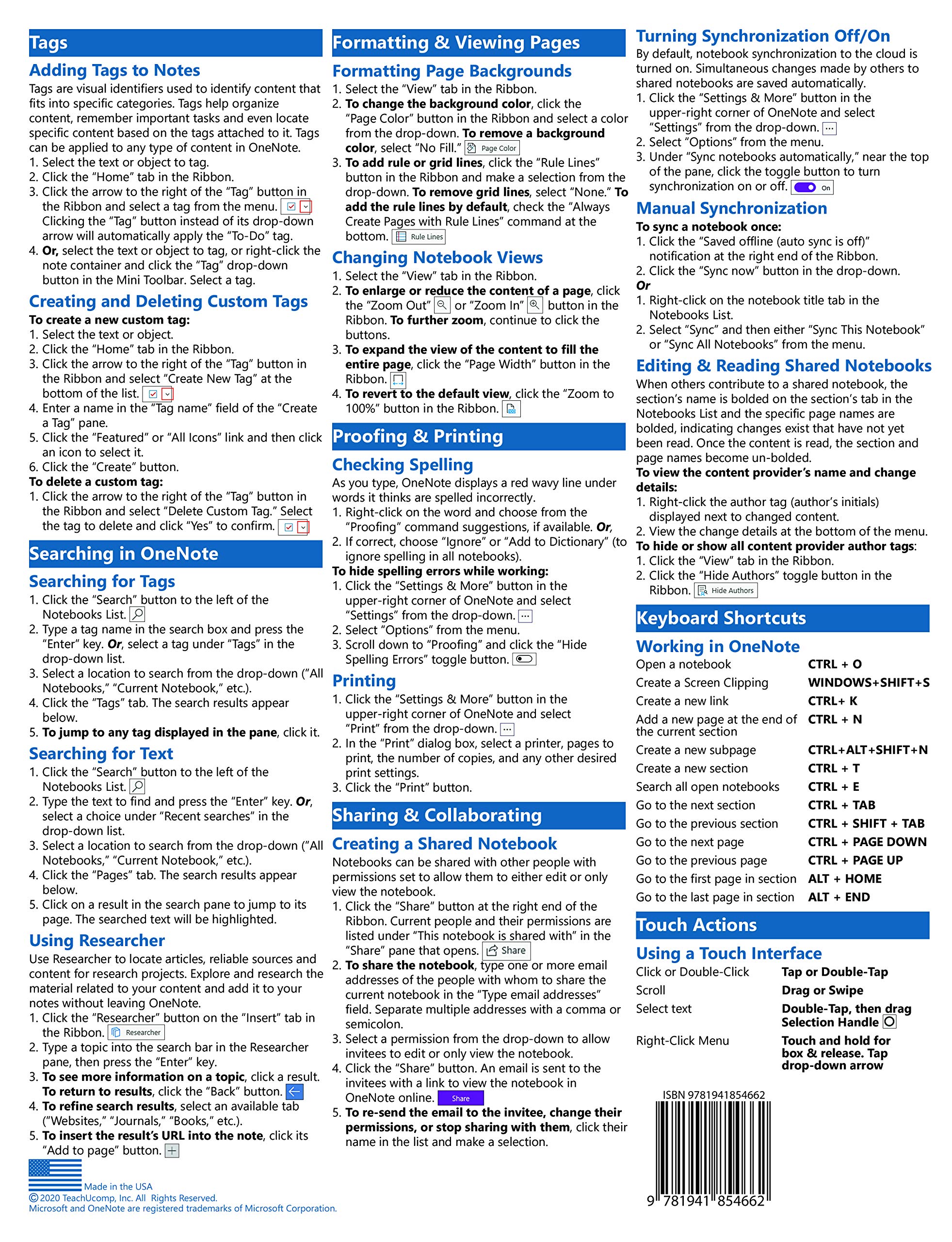 Mua Microsoft OneNote for Windows 10 Introduction Quick Reference ...