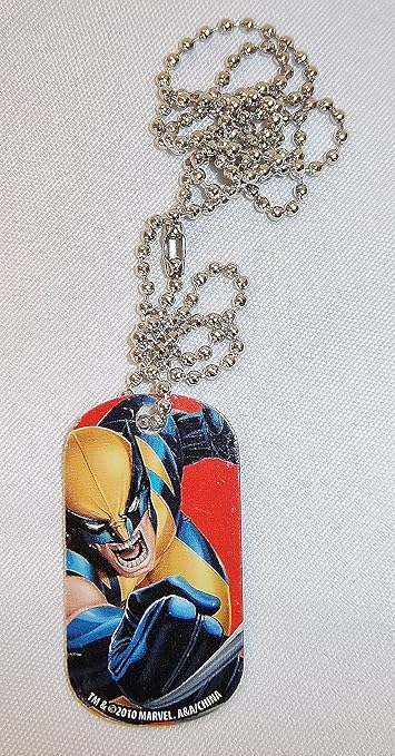 Amazon.com: Stainless Steel Marvel Dog Tag with Bead Chain - Wolverine