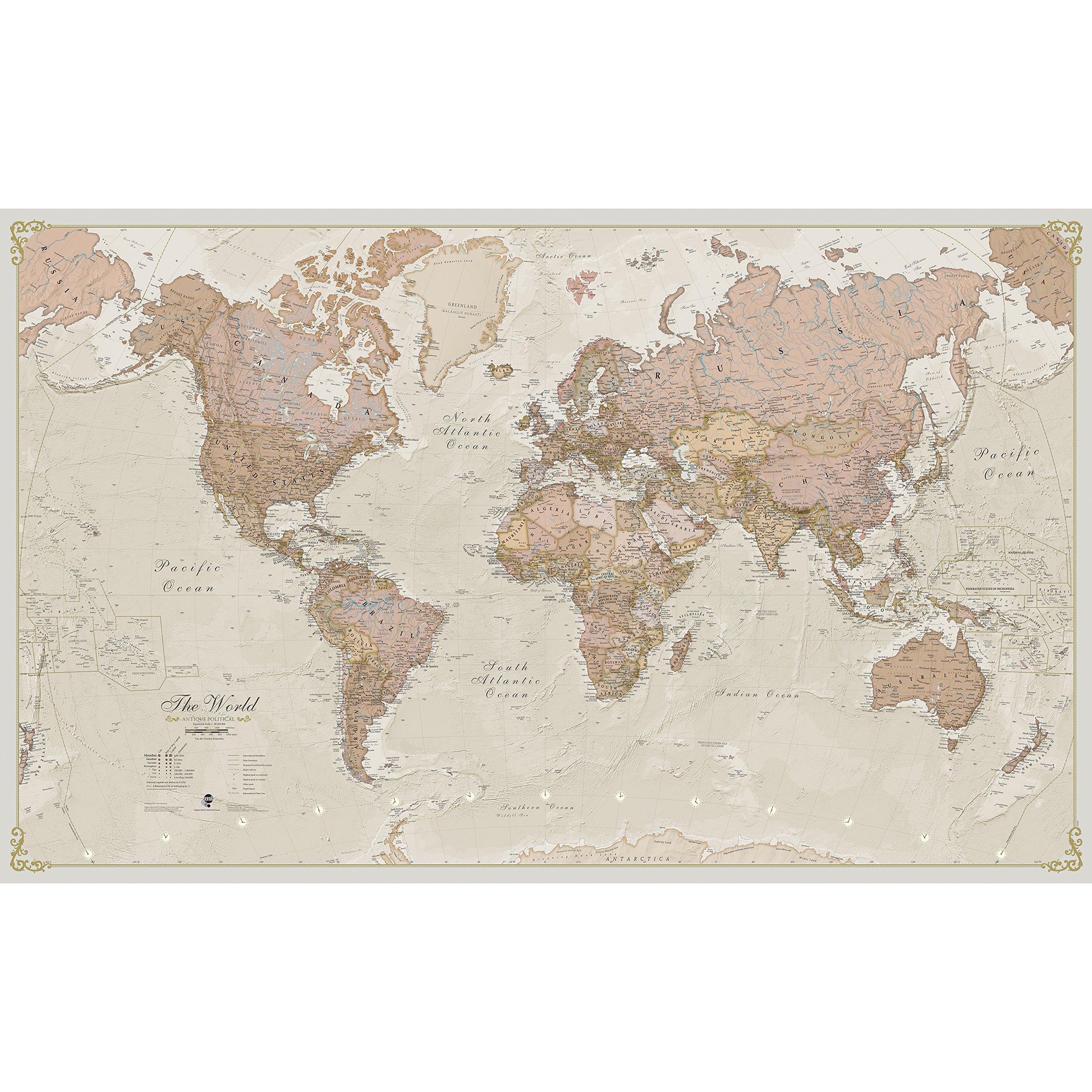 Buy Maps International Giant World Map - Antique World Map Poster ...