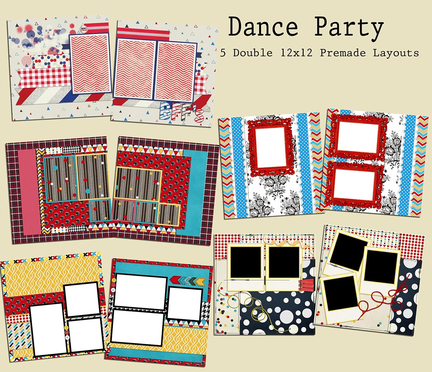 Amazon.com: Dance Party Scrapbook Set - 5 Double Page Layouts