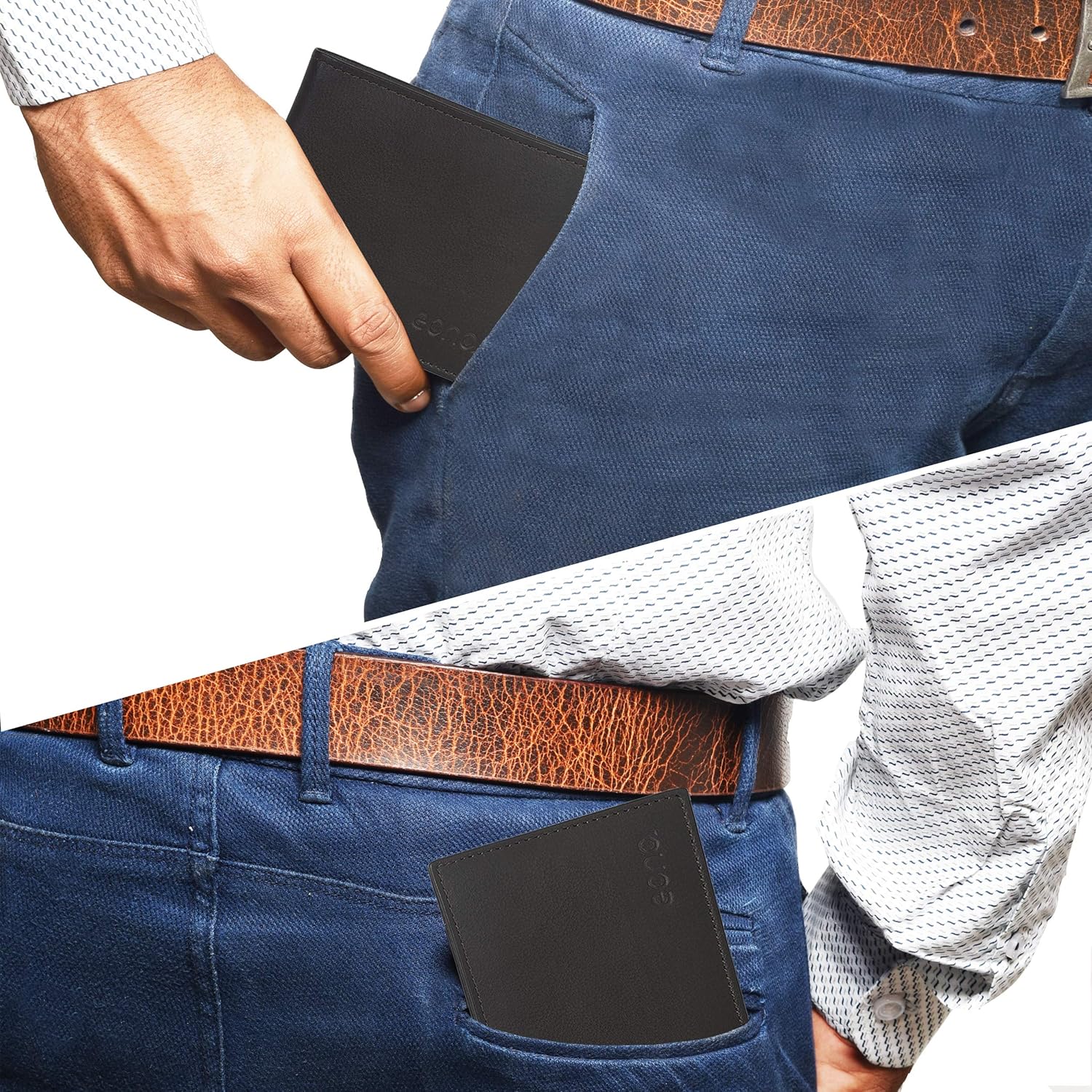 Amazon Brand – Eono Handmade Wallet for Men- RFID Protected 2 Note Compartment – BigaMart