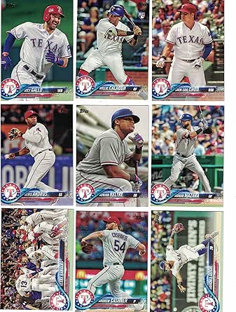 Texas Rangers/Complete 2018 Topps Series 1 & 2 Baseball 21 Card Team ...