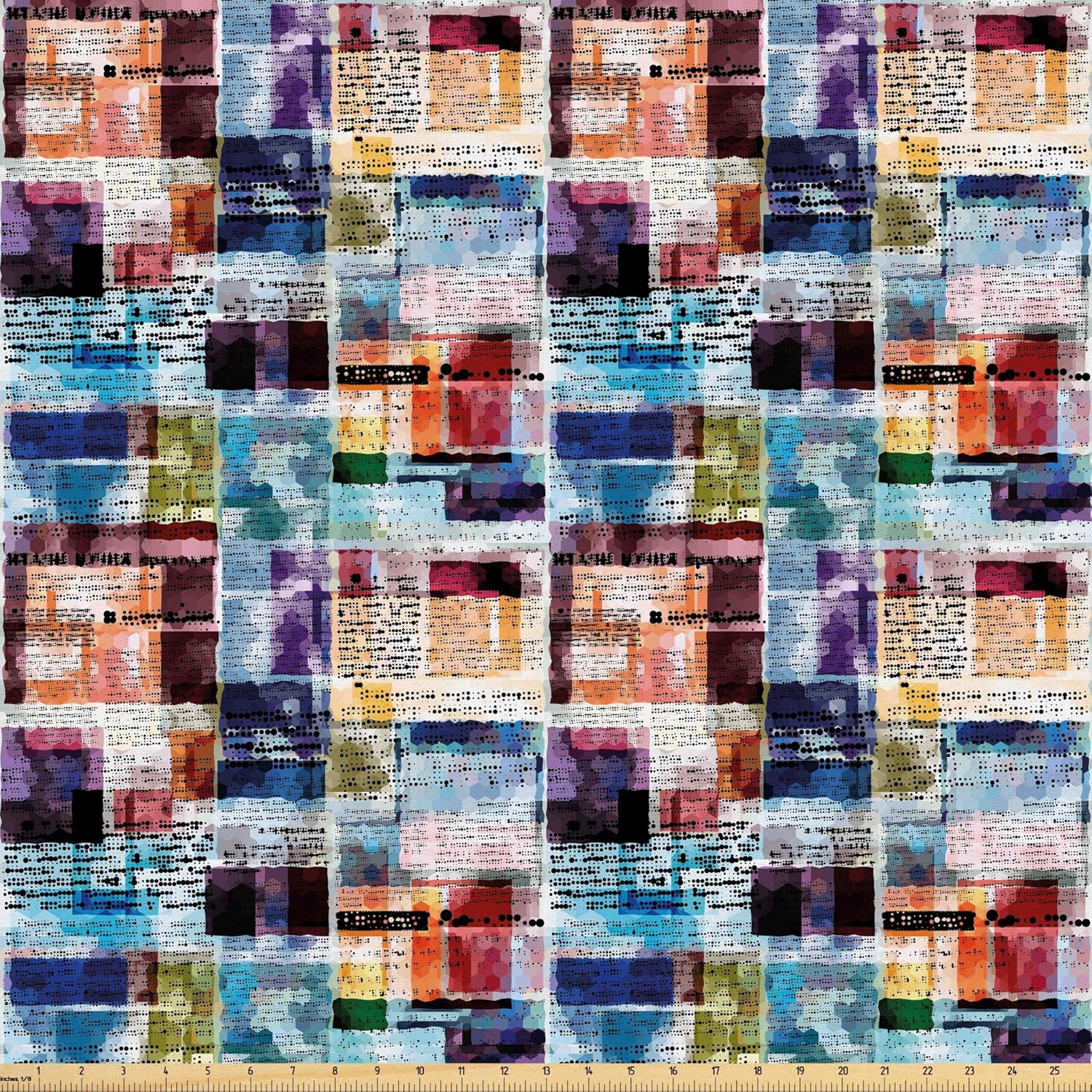 Amazon.com: Lunarable Old Newspaper Fabric by The Yard, Abstract ...