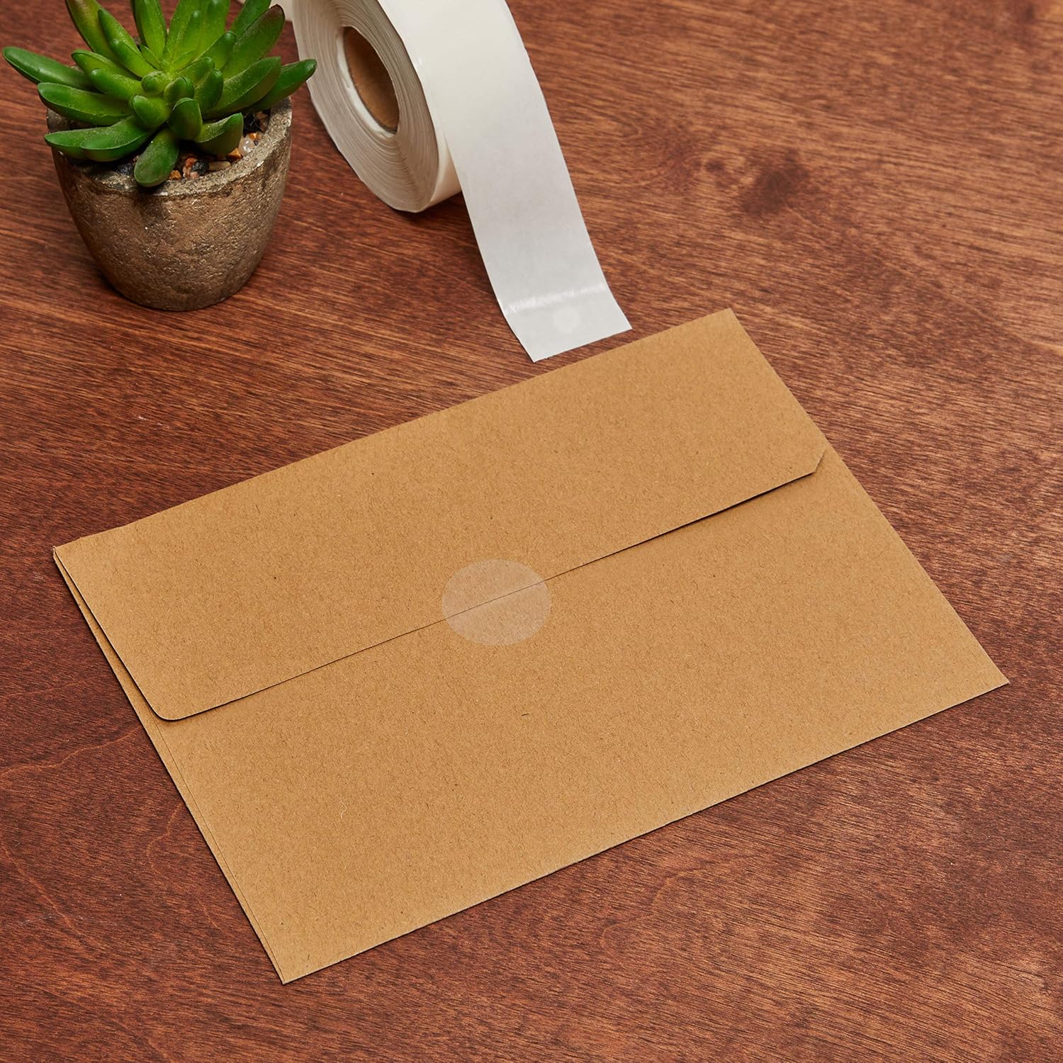 Envelope Seals, Clear Mailing Labels, Round Stickers Roll (5.1 cm, 1000 ...