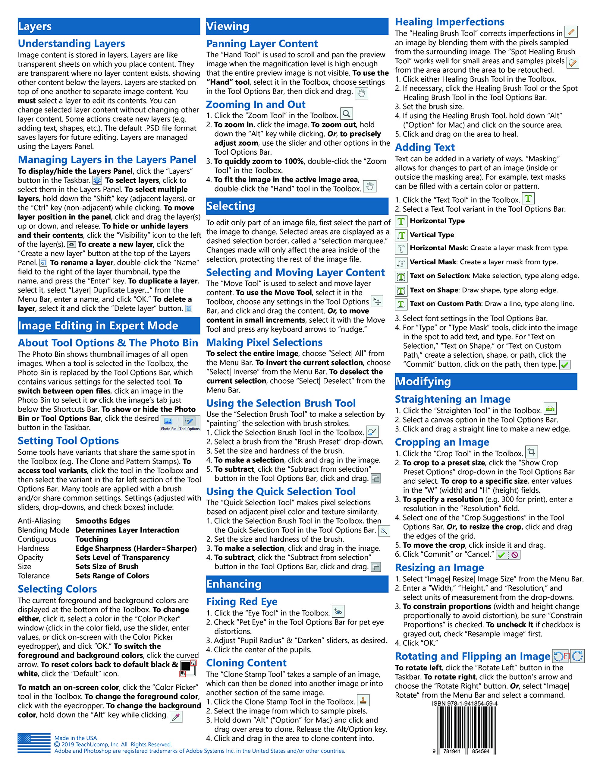 Mua Adobe Photoshop Elements 2020 Introduction Quick Reference Training Tutorial Guide (Cheat ...