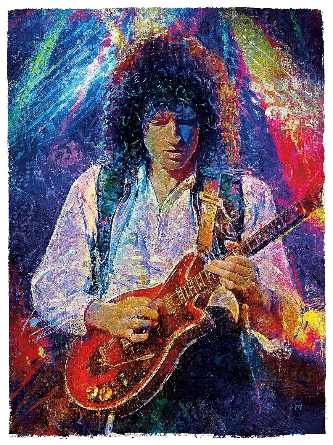 Brian May poster art print UNFRAMED. Queen print: Amazon.co.uk: Handmade