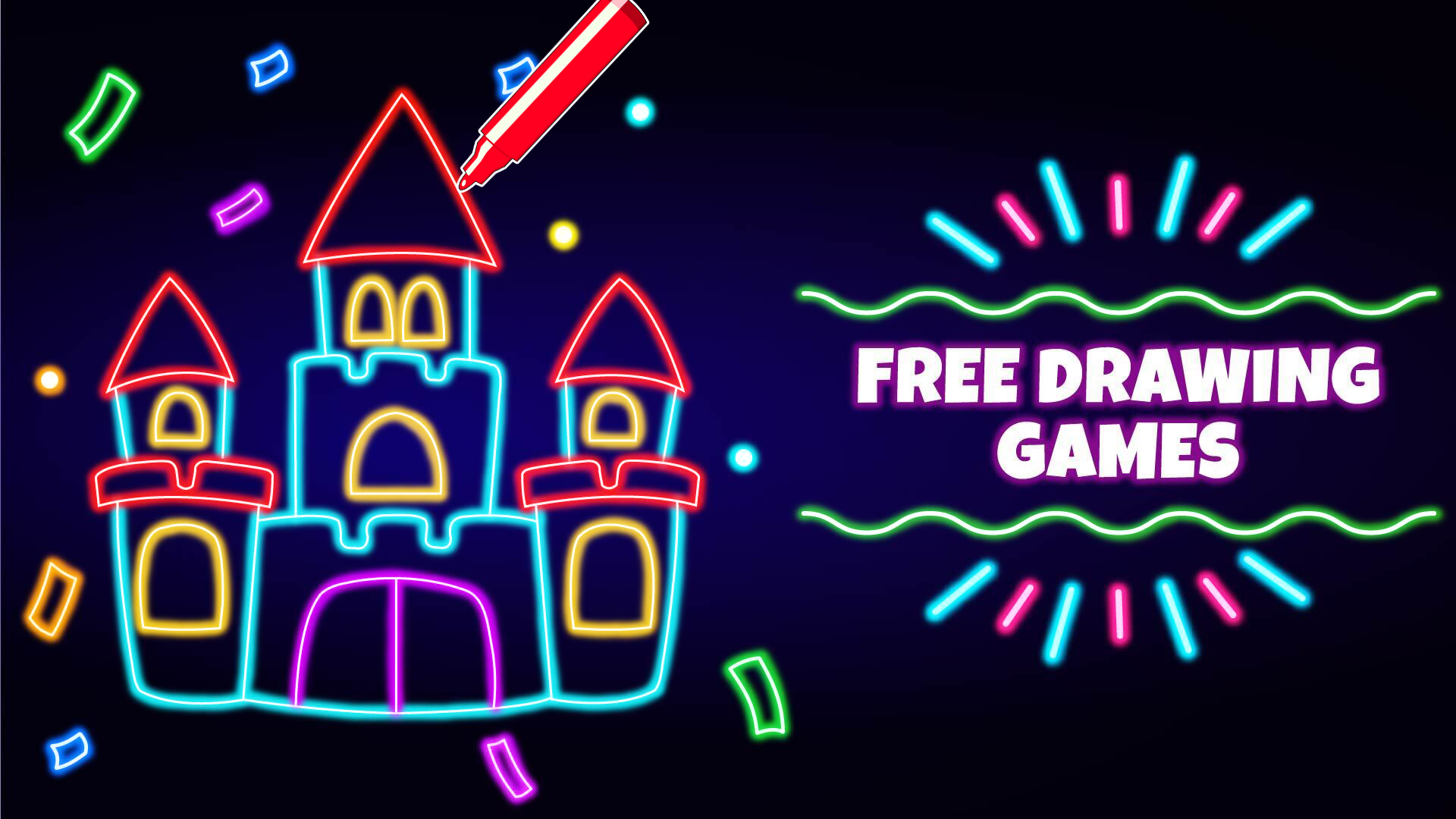 Doodle Glow Colouring & Drawing Games for Kids 🌟🎨 Kids Doodle, Glow ...