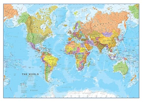 Maps International - World Map - Updated 2026 - Silk Art Paper - Folded ...