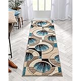 Amazon.com: Well Woven Echo Shapes & Circles Blue & Brown Modern ...