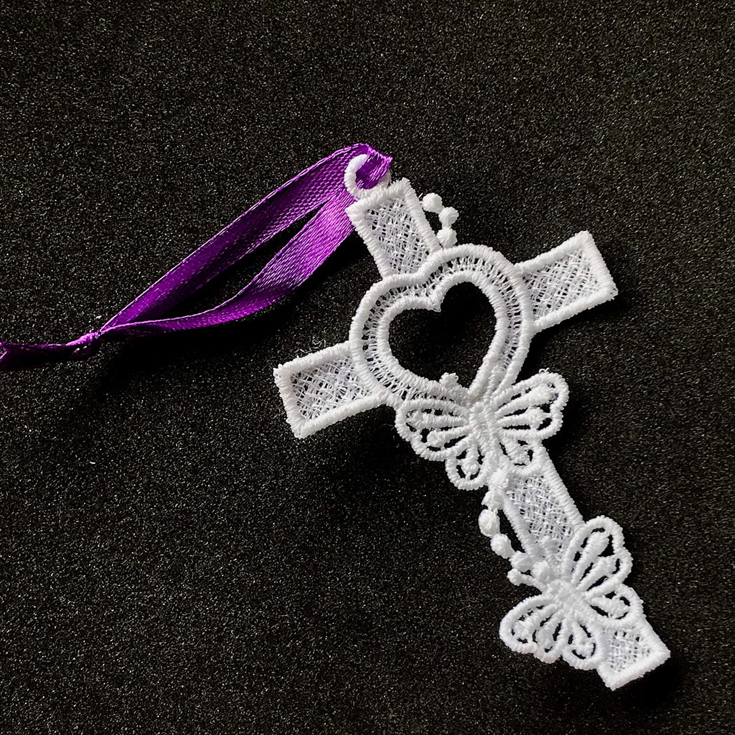 Lace decorative cross bookmark // free standing lace cross: Amazon.co ...