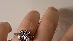 JewelryPalace Cushion 3ct CZ Engagement Rings For Women Cubic Zirconia Promise Halo Engagement ...
