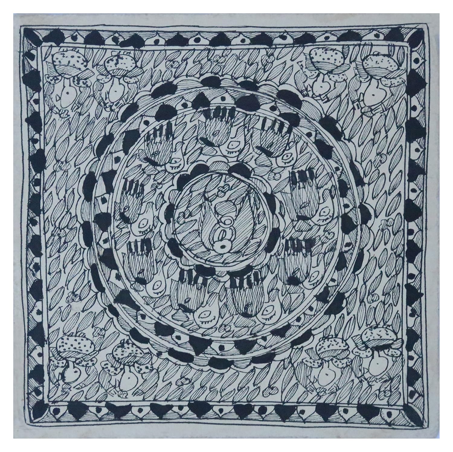 Vimla Devi Madhubani Paintings Godna Painting (Paper, 30 cm x 30 cm ...