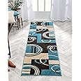 Amazon.com: Well Woven Echo Shapes & Circles Blue & Brown Modern ...