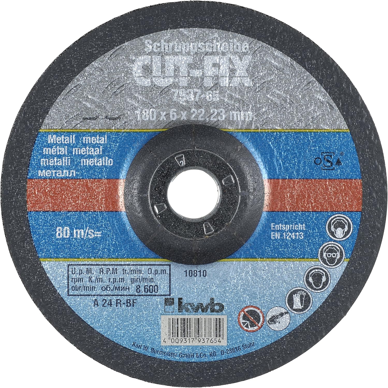 kwb Schruppscheibe Cut-Fix 793765 (180 x 22, gekröpft, 6.0 mm dick, für ...