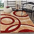 Amazon.com: GLORY RUGS Area Rug Modern 8x10 Dark red Circles Geometry ...