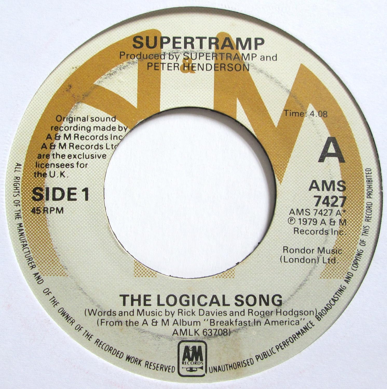 Supertramp The Logical Song UK 45 7" single +Just Another Nervous Wreck - Amazon.co.uk